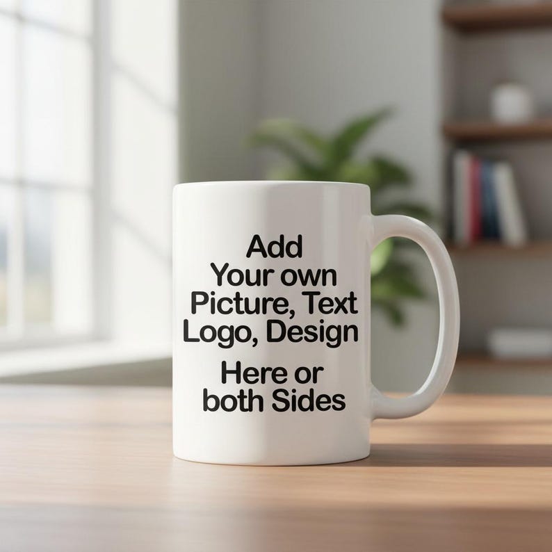 Personalised Mug, Add Name, Photo, Text, Logo on 11oz Ceramic Coffee ...