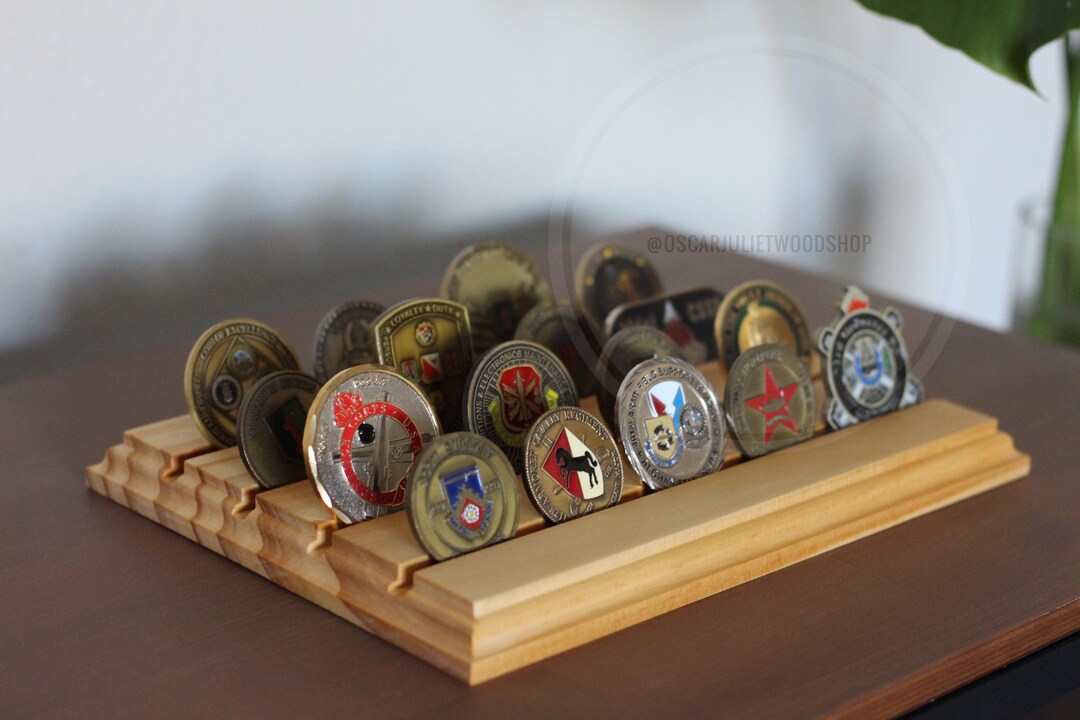Small Pine Wood Coin Display Rack, Military and First Responder Gift - Etsy