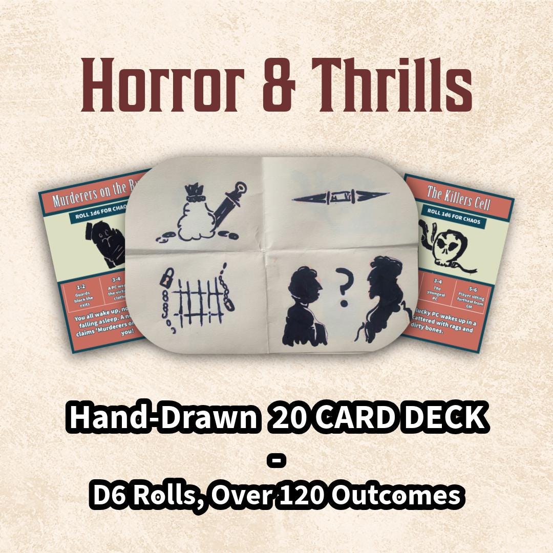 RPG Plot Hook Cards D&D 5e Story Deck DM Tool Accessible Horror Theme ...