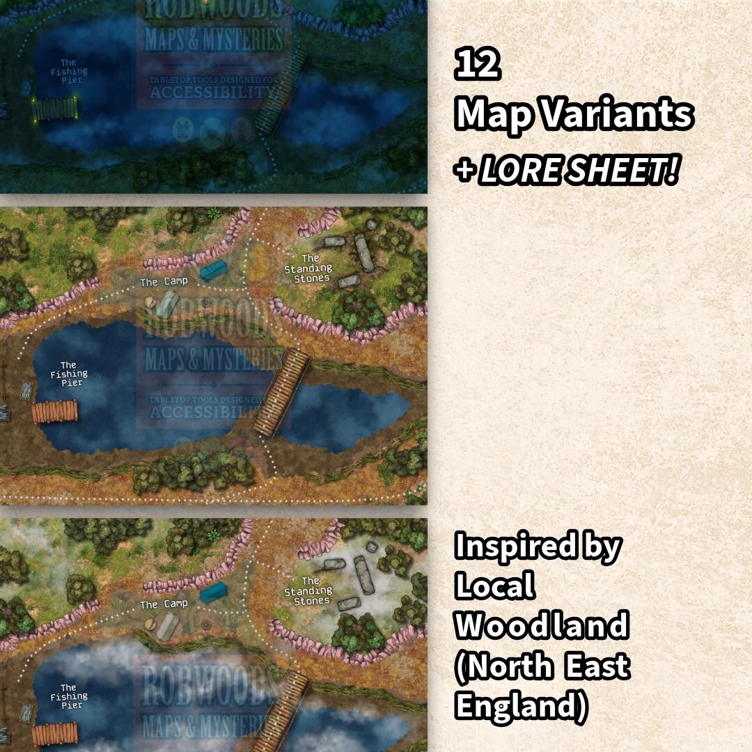 The Fishing Camp Battlemap | Digital TTRPG Map Pack | Day, Night & Fog ...