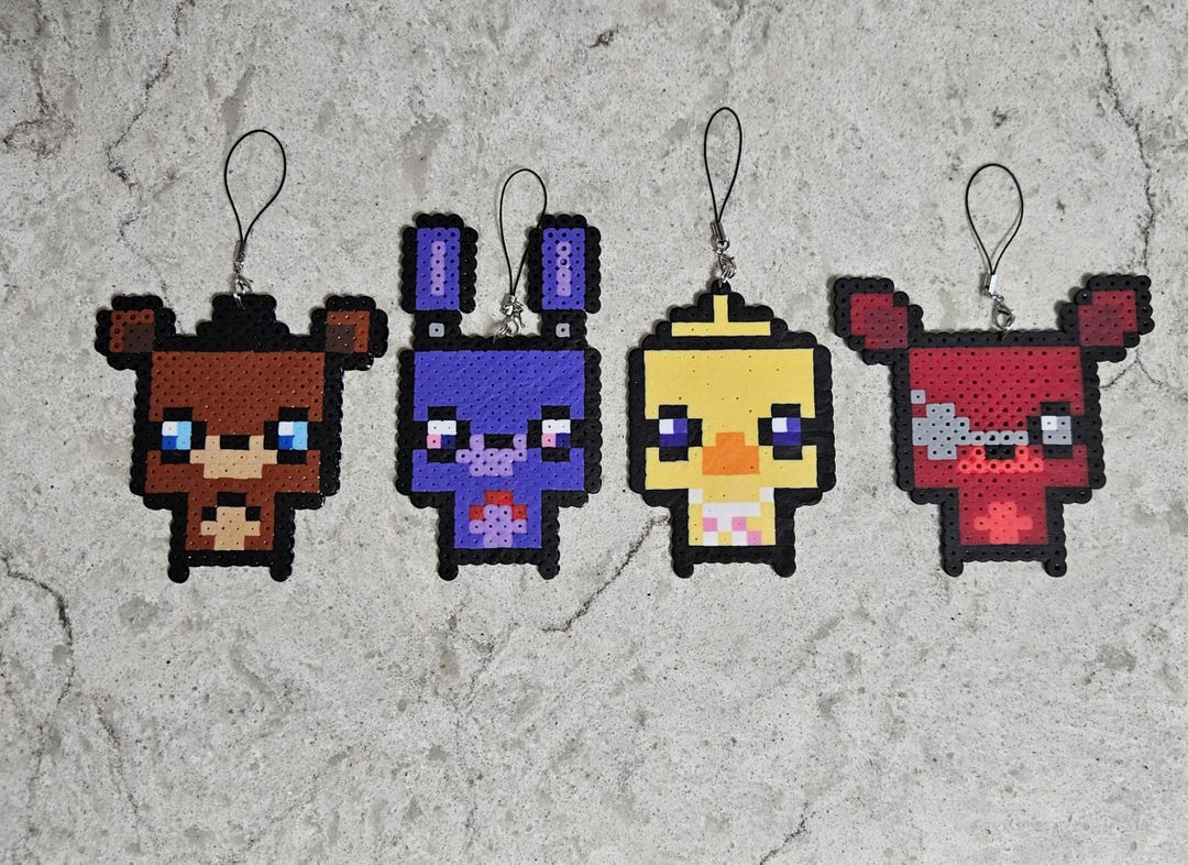 Freddy, Bonnie, Chica, and Foxy Perler Bead Bundle | FNAF Chibi ...