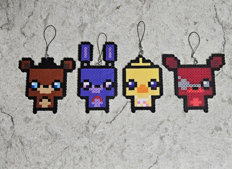 Freddy, Bonnie, Chica, and Foxy Perler Bead Bundle | FNAF Chibi ...
