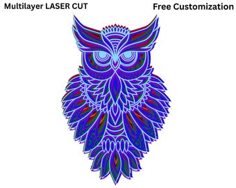 Laser Cut Multilayer Owl SVG Wall Art Files Multilayer Animals File ...