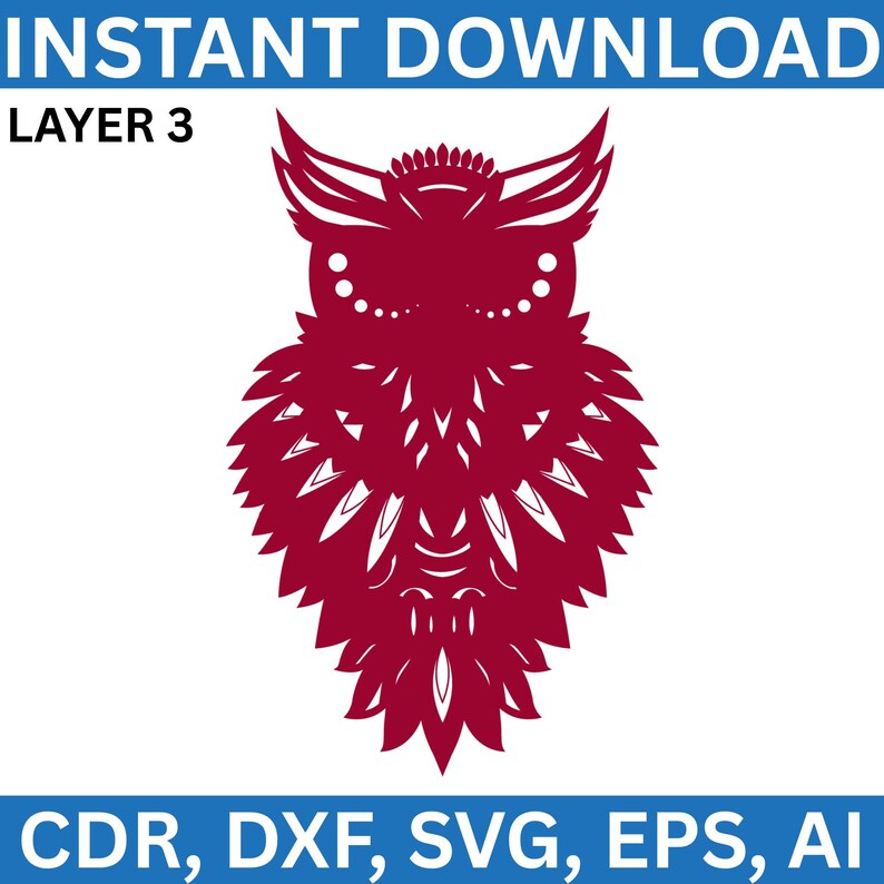 Owl Multilayer Laser Cut Wall Art SVG DXF AI - Etsy