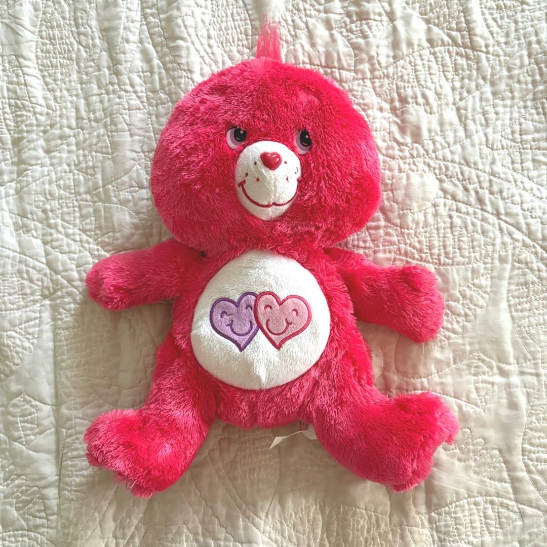 RARE Care Bears Always There Bear Vintage Collectible Pink Plush Toy ...