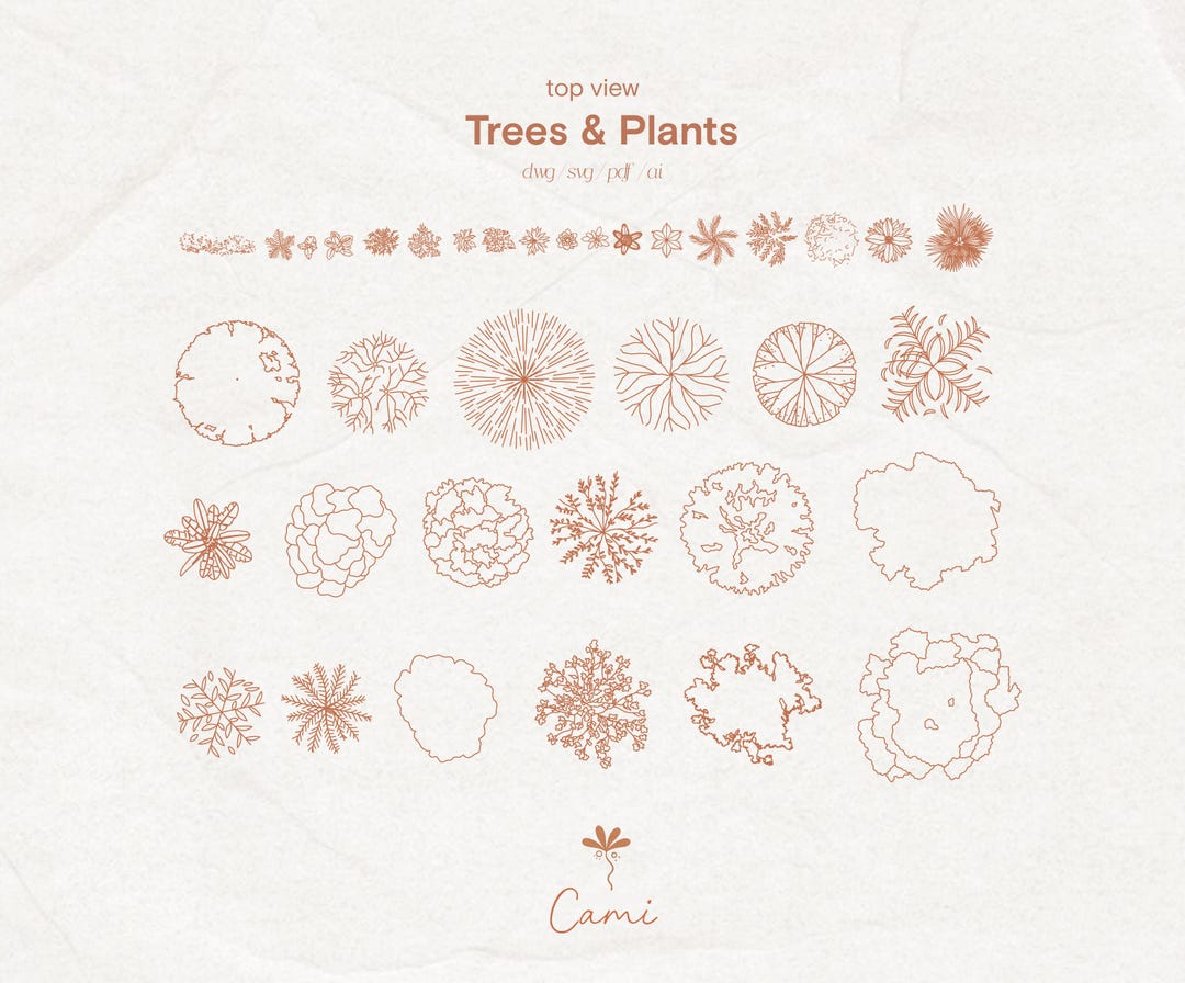Architectural Top View Trees Pack – Flat Style Cutouts (digital ...