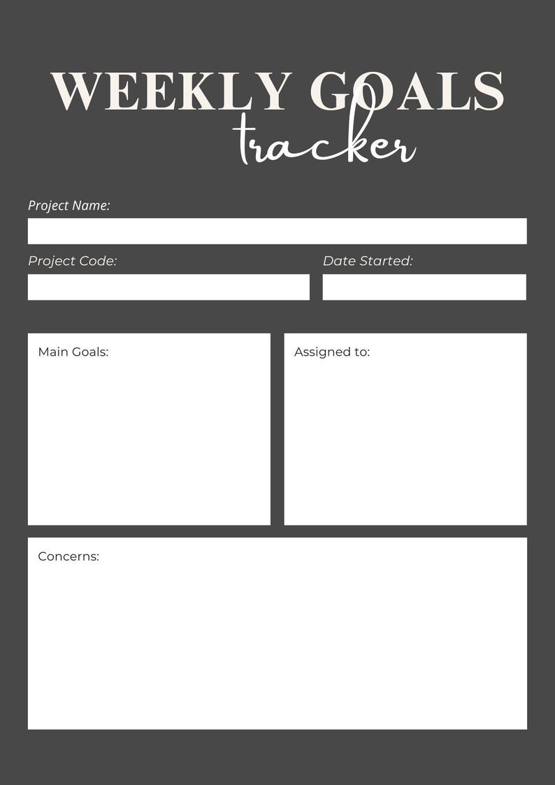Luxe Weekly Goal Tracker - Etsy