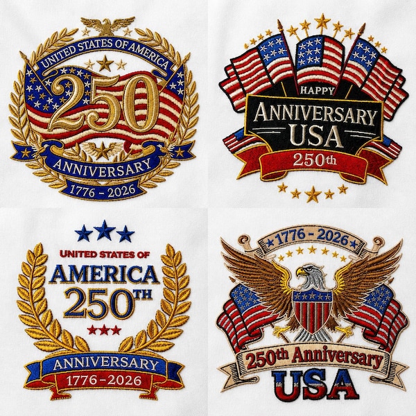 250th Anniversary Machine Embroidery Designs - Etsy