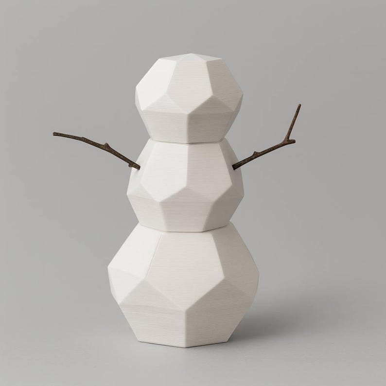 Low Poly Snowman STL • 3D Printable Christmas Decor - Etsy