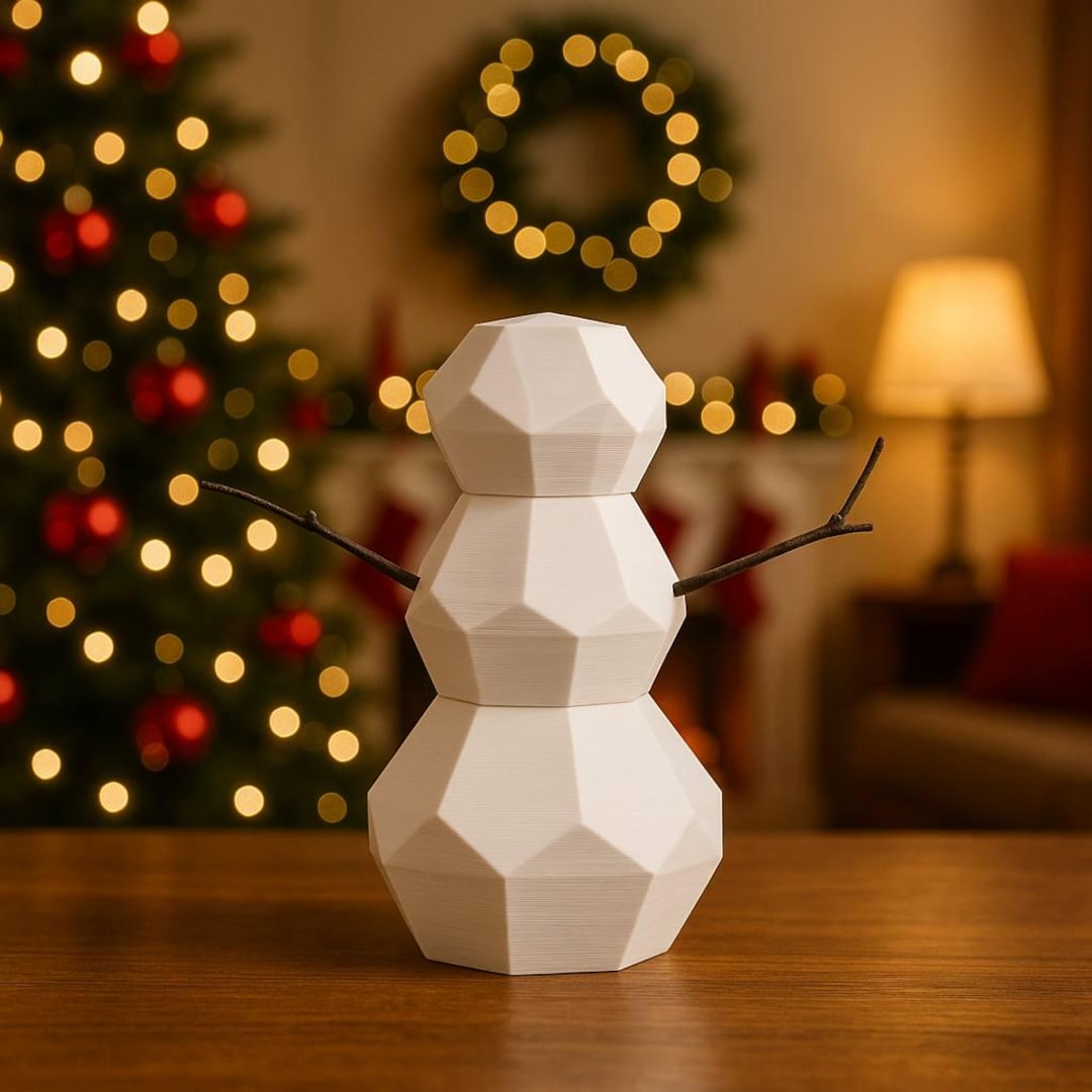 Low Poly Snowman STL • 3D Printable Christmas Decor - Etsy
