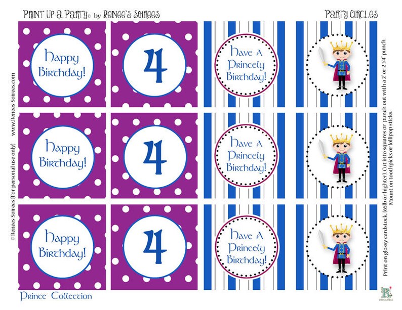 PRINCE Birthday Party CUSTOMIZED Printable Coordinating | Etsy