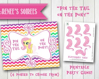 LITTLE PONY Rainbow Printable Pin-the-tail Game Instant | Etsy