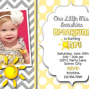 SUNSHINE Invitation - Printable Sun Birthday or Shower Invite ...
