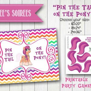 LITTLE PONY Rainbow Printable Pin-the-tail Game 24x36" - Instant ...