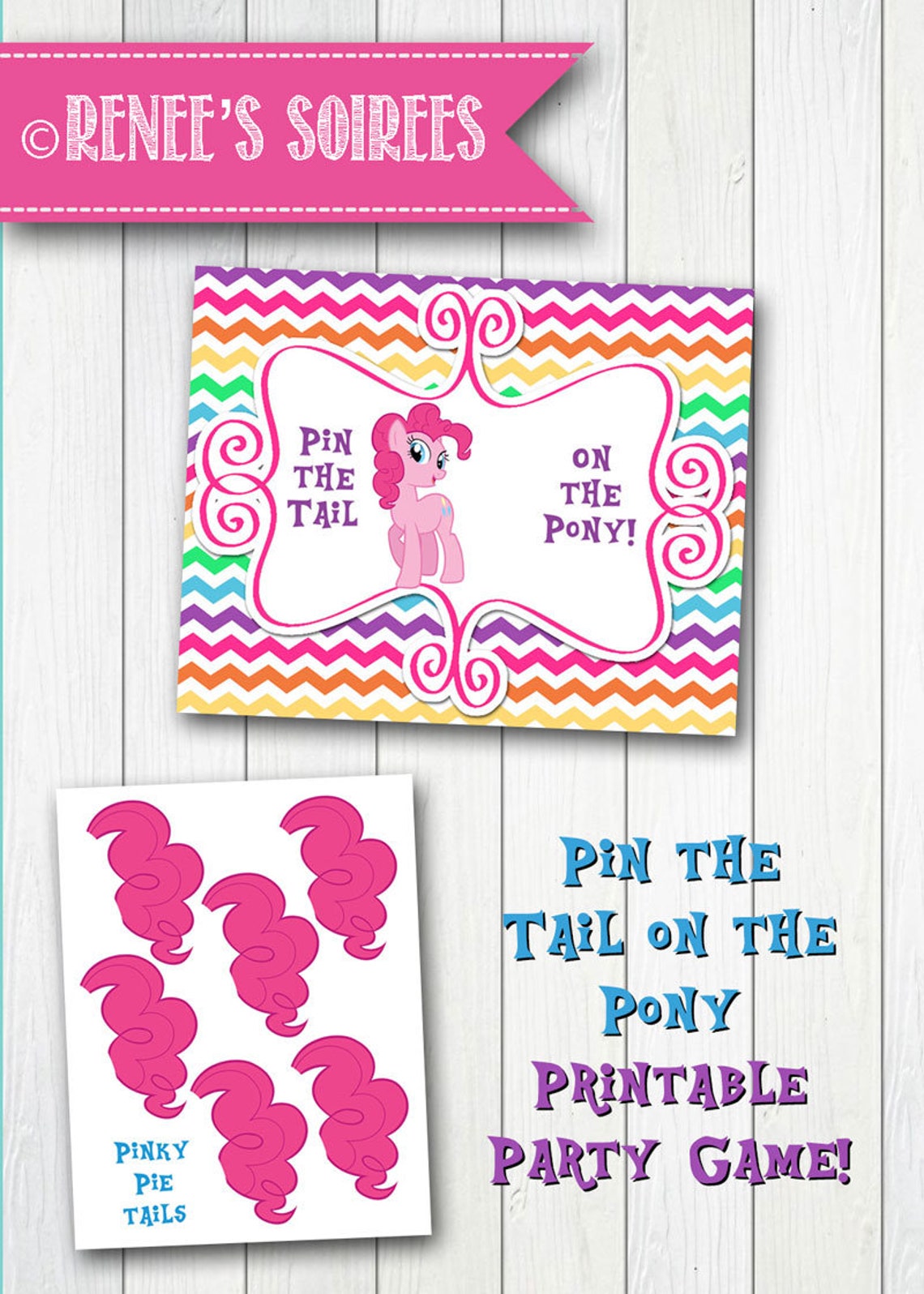 LITTLE PONY Shimmer Printable Pin-the-tail Game Instant - Etsy