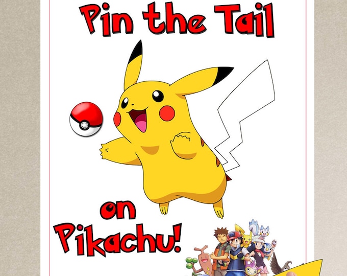 Pin the Tail on Pikachu Pin the Tail Game Pokemon Party Supplies ...