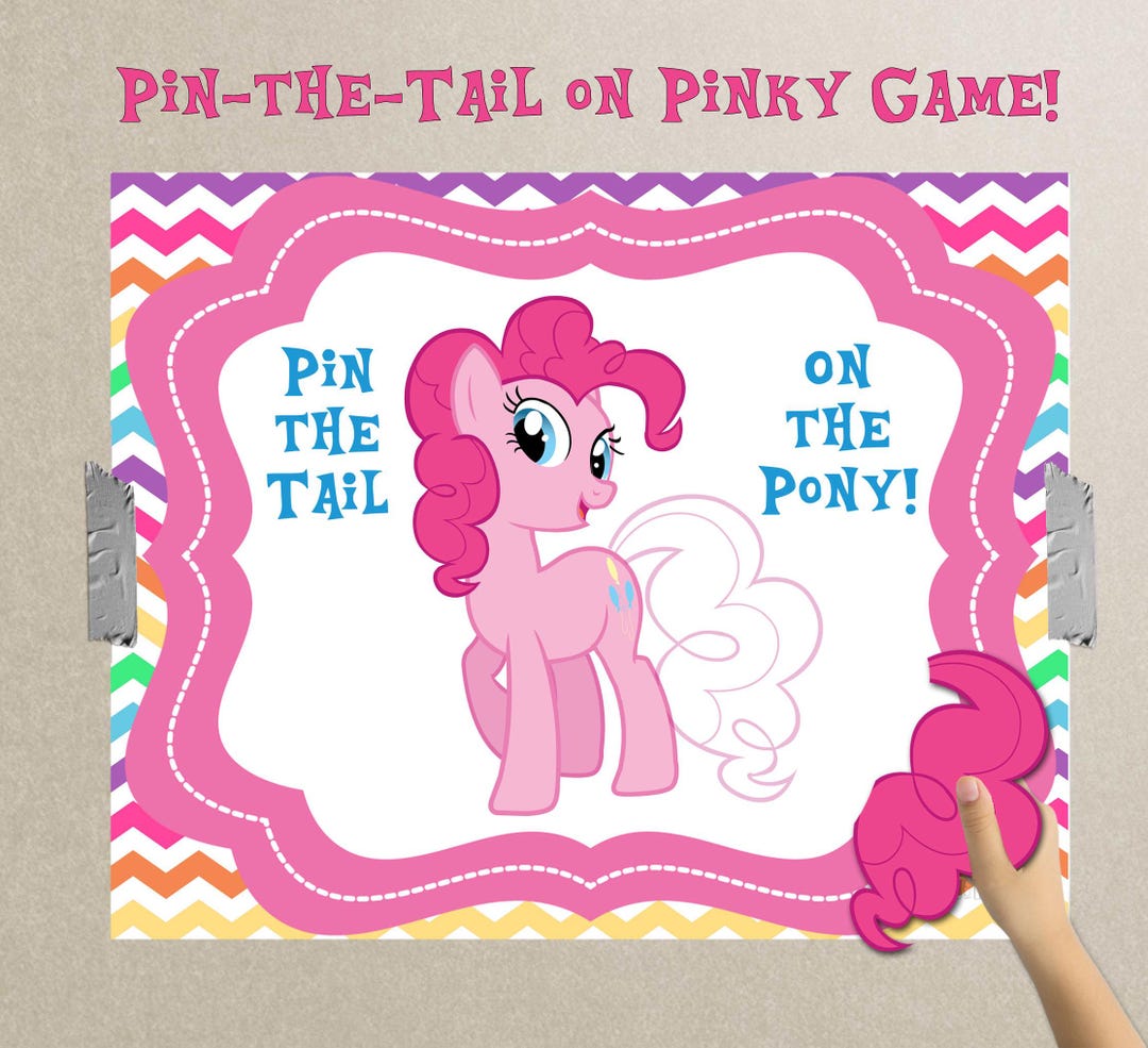 PINKY PONY Game - Printable Pin-the-tail Game - Instant Download - DIY ...