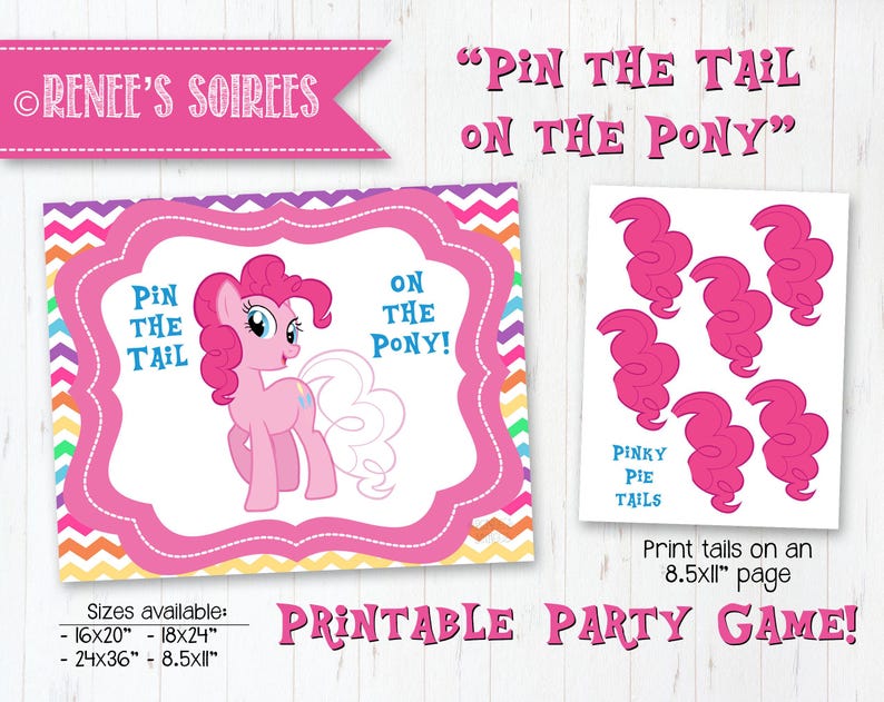 SPARKLE PONY Printable Pin-the-tail Game - Instant Download - DIY Party ...