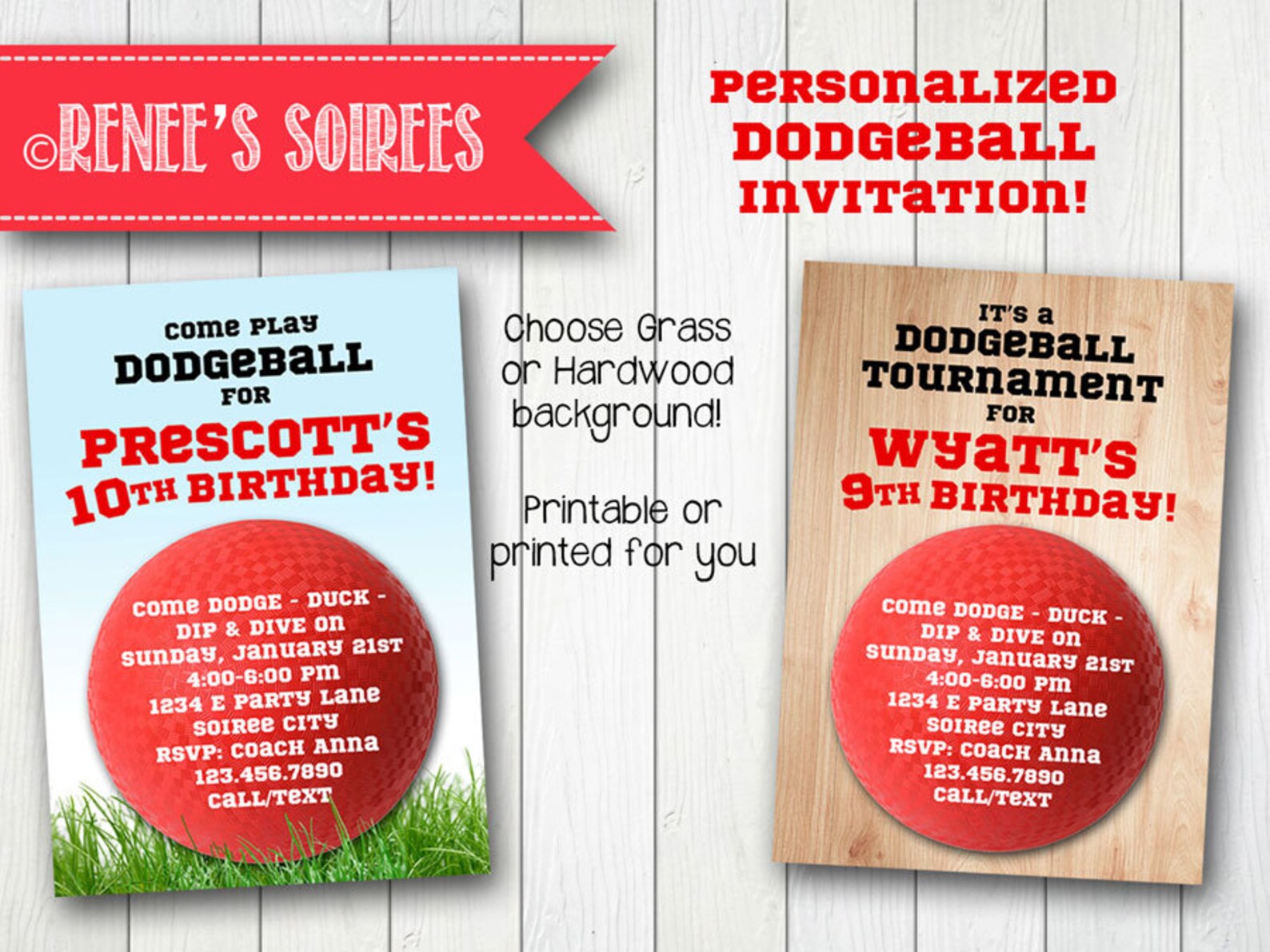DODGEBALL INVITATION Printable Birthday Invite - Etsy