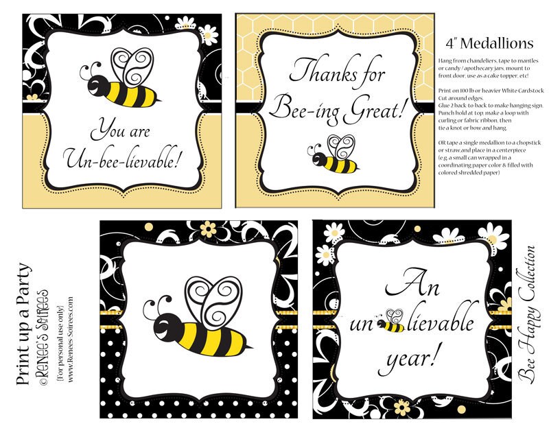 BUMBLE BEE Teacher or Employee Appreciation Printable Collection ...