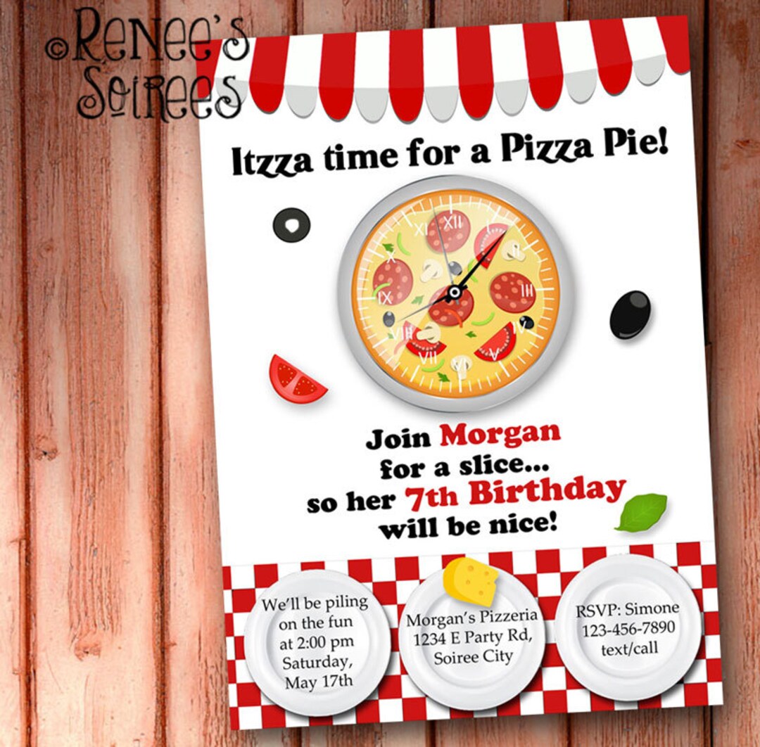 PIZZA Party or CHEF Party INVITATION Printable Birthday Party Invite ...