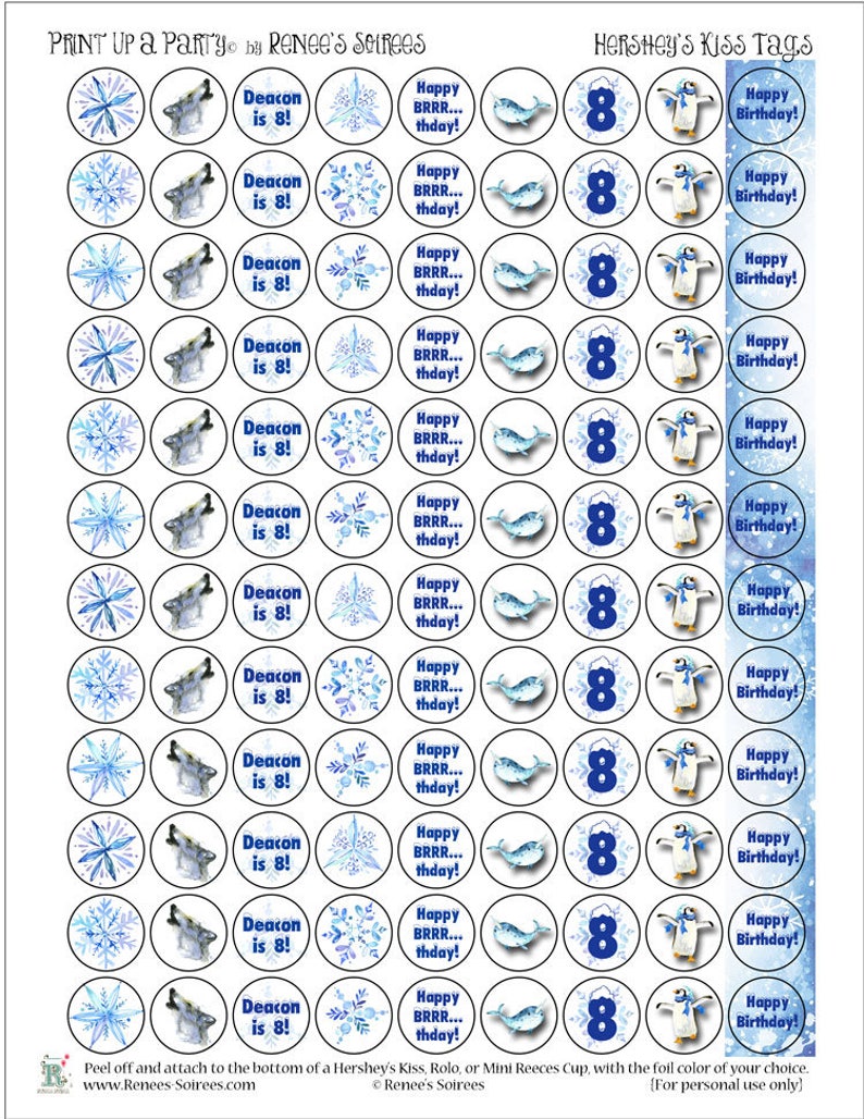 POLAR PARTY Printable Collection for Birthday Party or Baby | Etsy