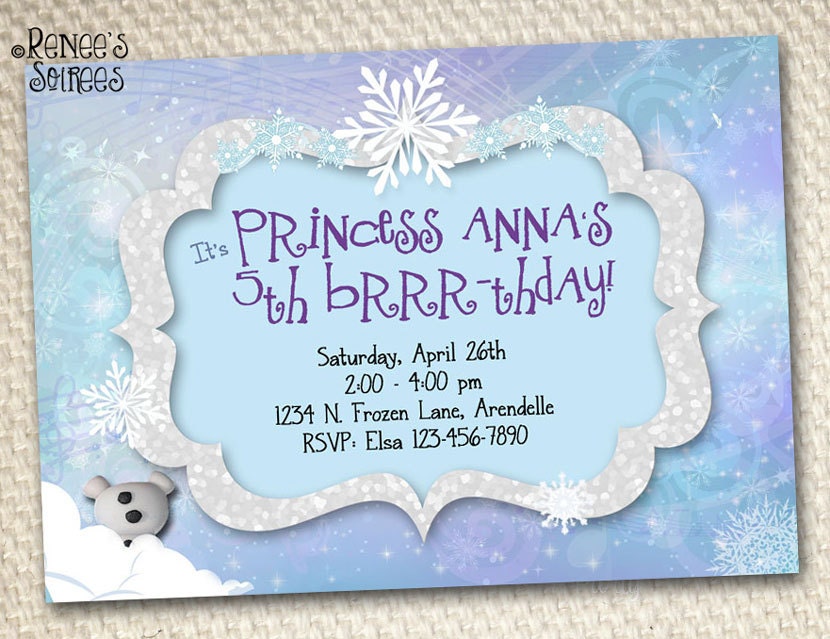 Snow Princess Printable Birthday Invitation - Personalized DIY Girls ...