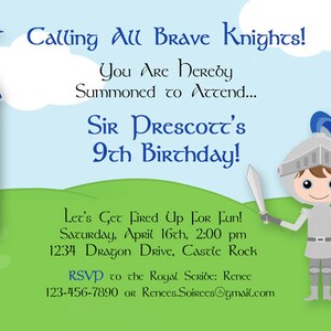 PRINCE or KNIGHT Birthday Party Invite - Printable Customized ...