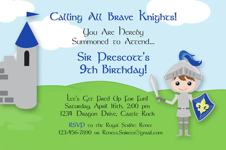 PRINCE or KNIGHT Birthday Party Invite - Printable Customized ...