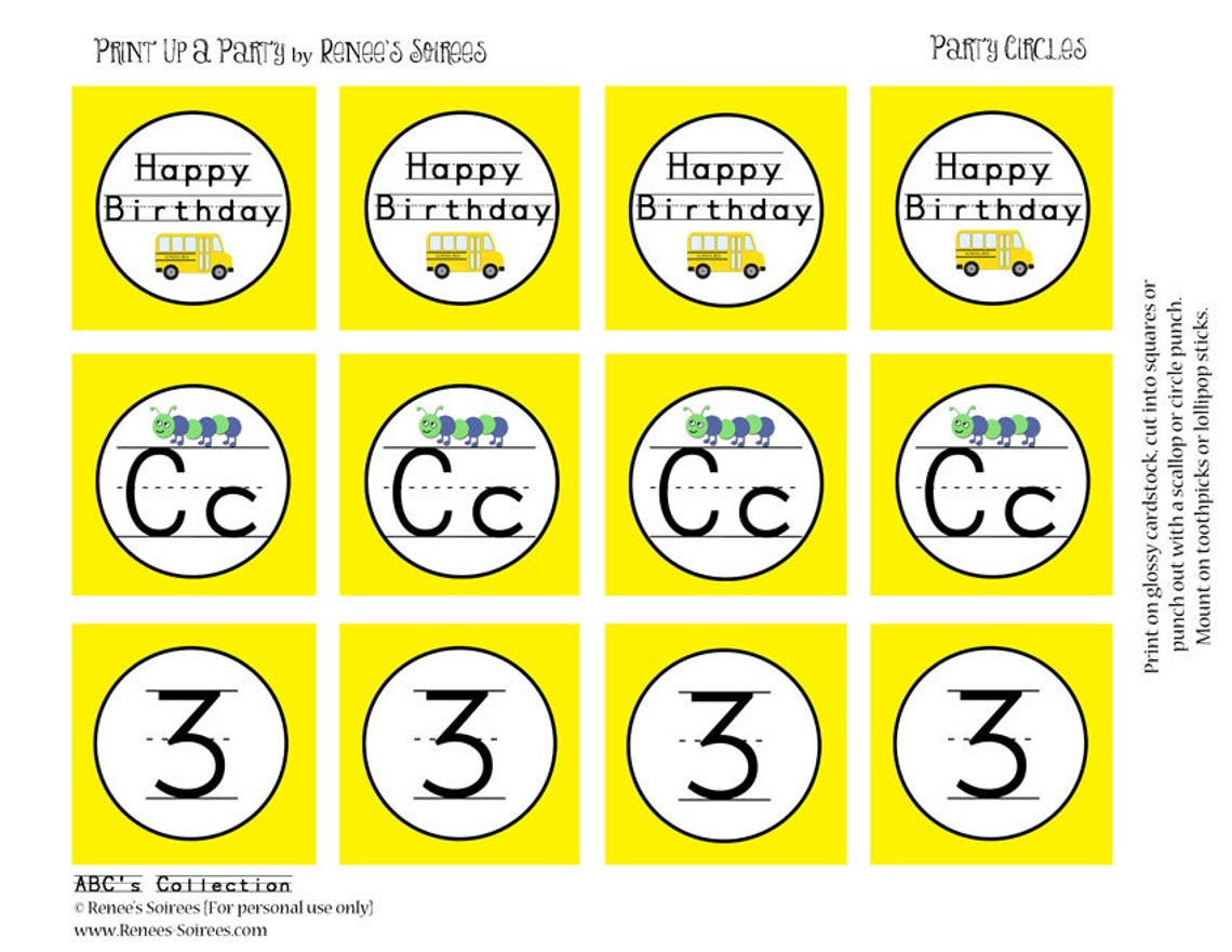 SCHOOL BUS Collection ABC Birthday Party Retirement or - Etsy