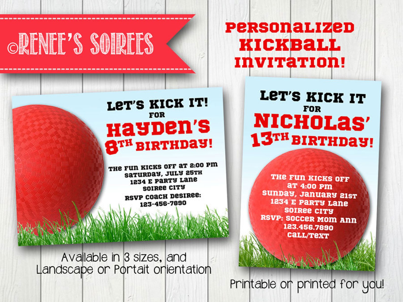 KICKBALL PARTY Printable Collection for Birthday Party or | Etsy
