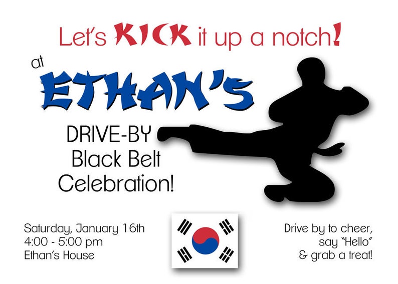 Personalized KARATE Birthday Invitation - Boy or Girl Versions ...