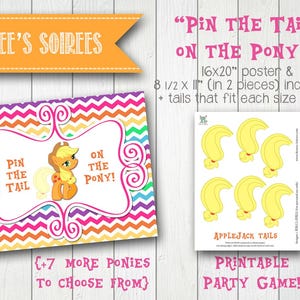 SPARKLE PONY Printable Pin-the-tail Game - Instant Download - DIY Party ...
