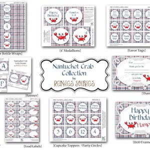 CRAB Birthday Party - CUSTOMIZED - Printable Coordinating Design ...