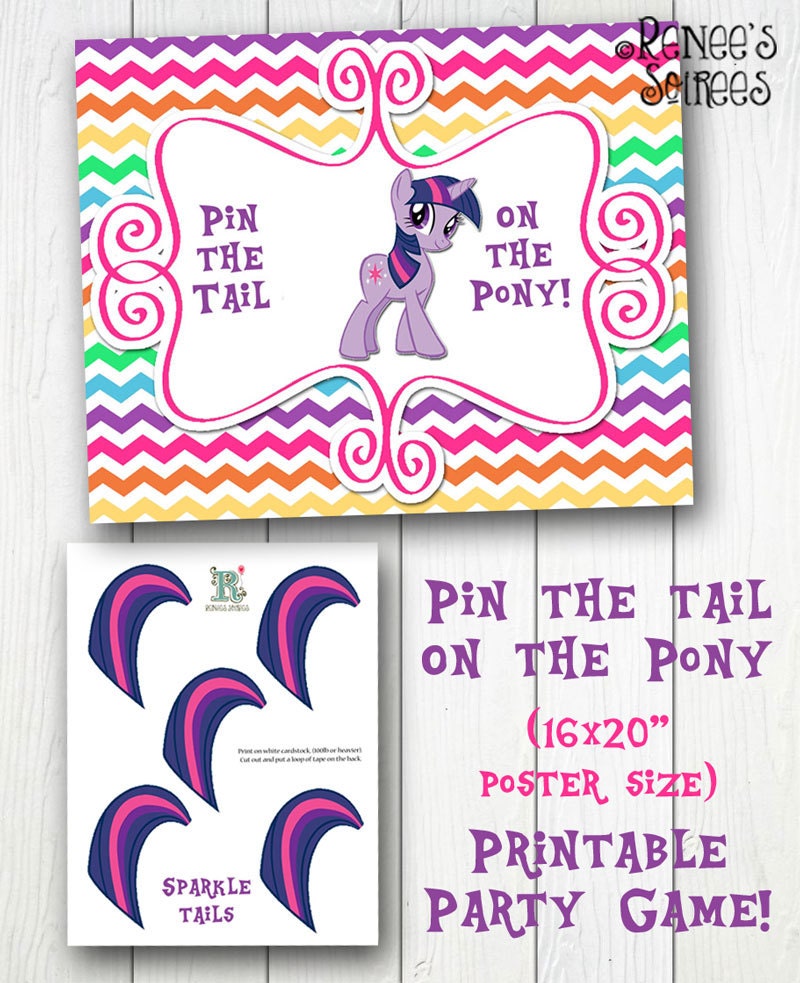 PIN the Tail on the Pony - Sunny - Printable Pin-the-tail Game ...
