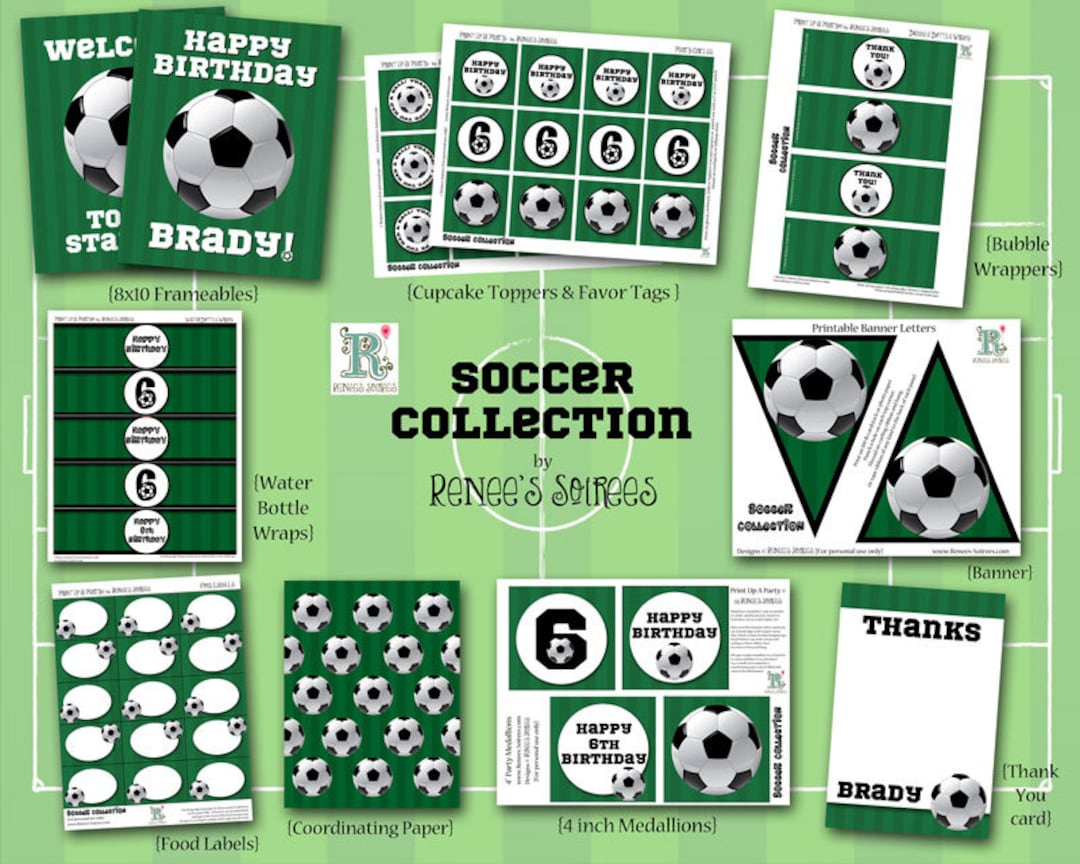 SOCCER Collection - for Birthday Party, Sports Event or Baby Shower ...