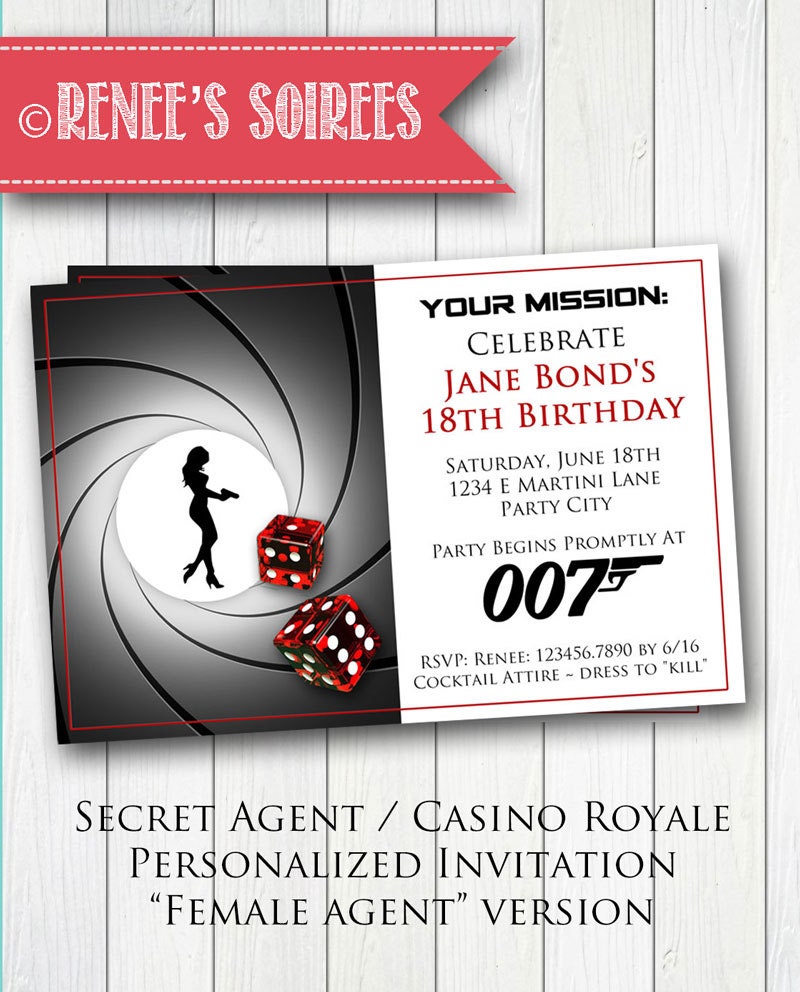 SPY Printable INVITATION Birthday Bachelor or Murder | Etsy