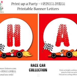 RACE CAR Collection - Digital Files for Birthday Party or Baby Shower ...