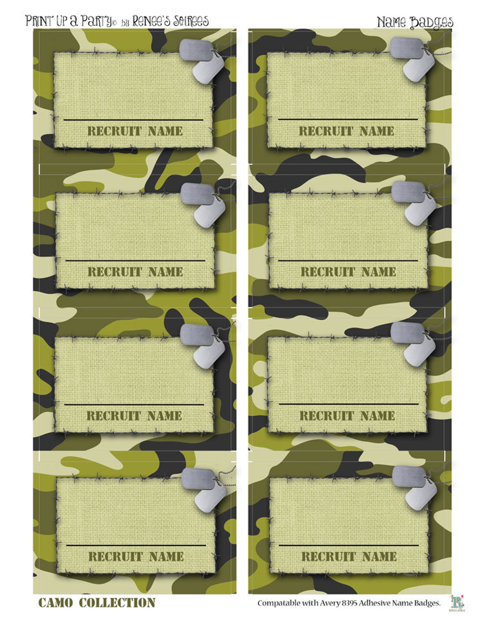 Printable themed NAME TAGS You choose the Theme Digital | Etsy