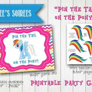 LITTLE PONY Rainbow Printable Pin-the-tail Game 16x20" - Instant ...
