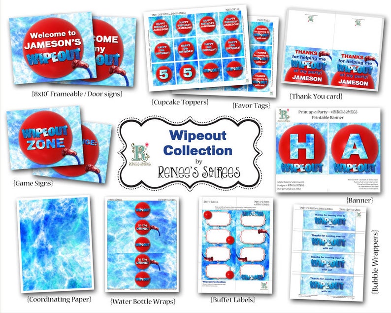 WIPEOUT Printable Birthday INVITATION - Customized - DIY - Etsy