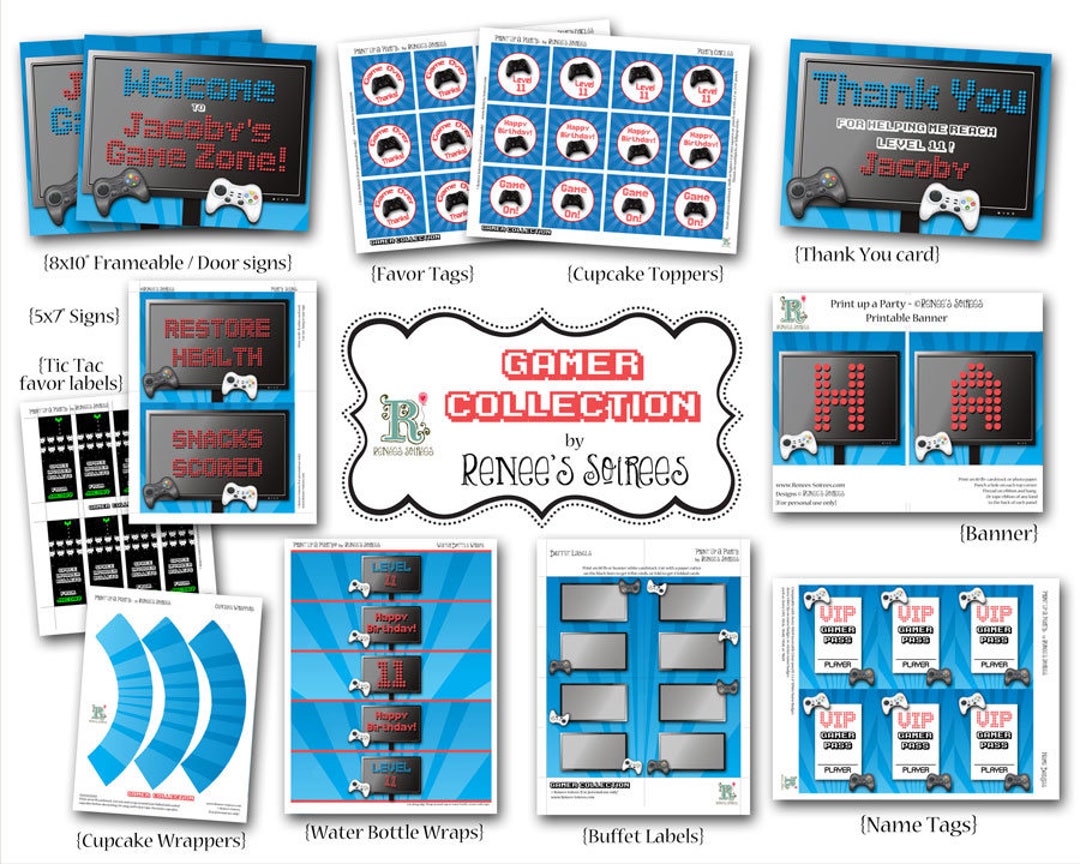 VIDEO GAME Printable Birthday Collection - Customized for Your Gaming ...