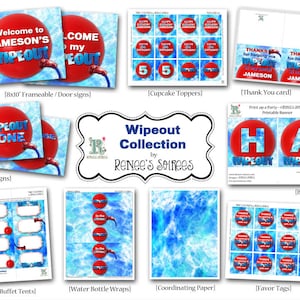 WIPEOUT Printable Birthday Collection - Customized - DIY Coordinating ...