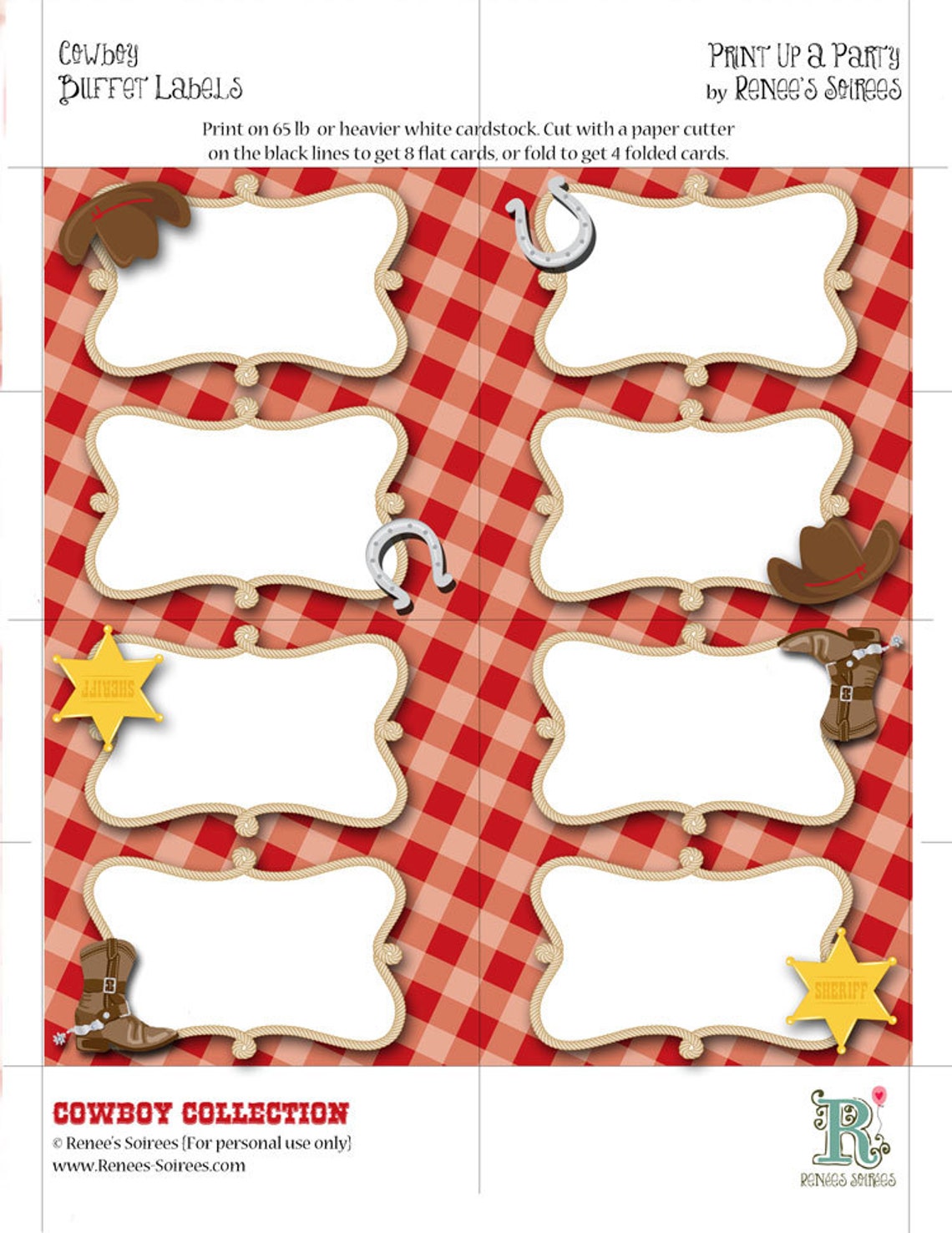 COWBOY Party Invitation - Printable Birthday Invite - for Boys or Girls ...