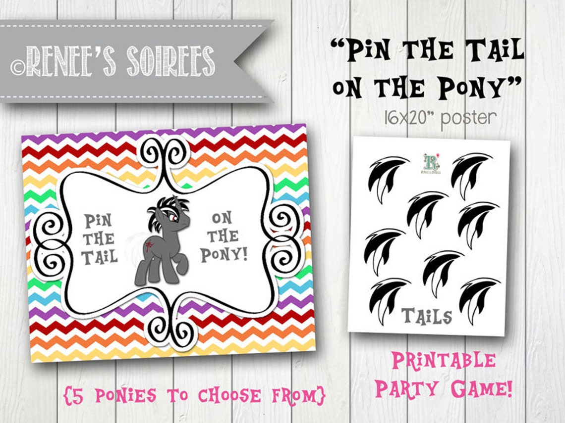 LITTLE PONY Shimmer Printable Pin-the-tail Game Instant - Etsy