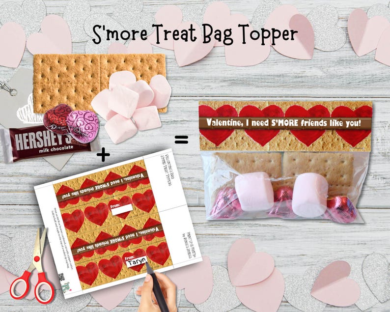 2 Printable "s'mores" VALENTINE Treat Toppers - for Boys or Girls. 2 ...