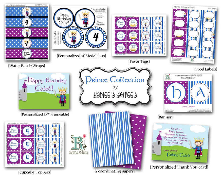 PRINCE or KNIGHT Birthday Party Invite Printable Customized | Etsy