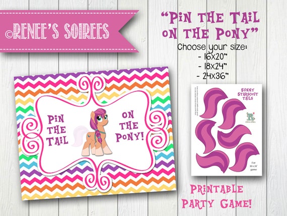 PIN the Tail on the Pony Sunny Printable Pin-the-tail Game | Etsy