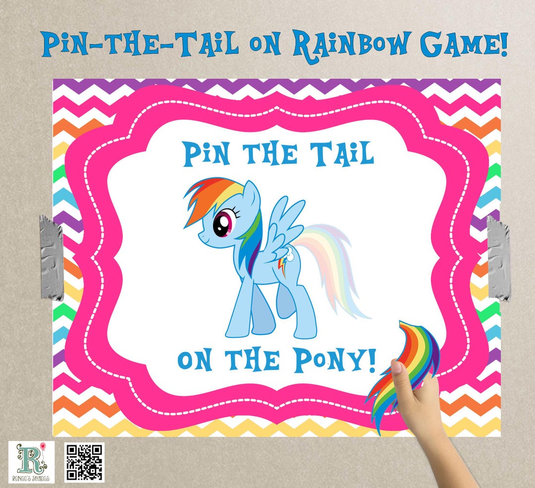 LITTLE PONY Rainbow Printable Pin-the-tail Game 24x36" - Instant ...