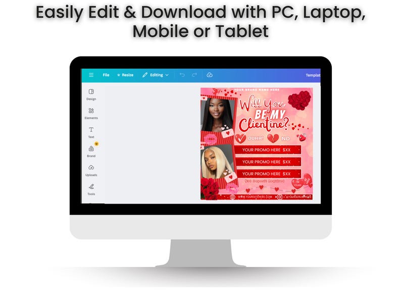 Valentine Booking Flyer, February Book Now, Holiday Books Open, Salon ...